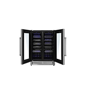 THOR Kitchen Freestanding/Under-Counter 24-Inch Dual Zone Wine Cooler in Stainless Steel - Model TWC2402
