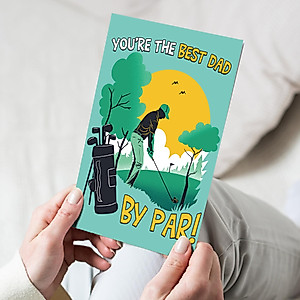 Crazy Dog T-Shirts Funny Father's Day Cards Best Dad By Par Golfing Card Dad Joke Funny Golf Dad By Par 3 Pack