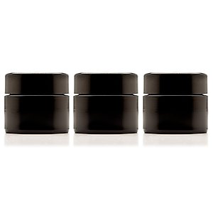 Infinity Jars 30 Ml (1 fl oz) Pocket Size Black Ultraviolet Glass Screwtop Jar 3-Pack