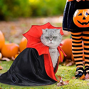 Dog Cape Costume - Pet Halloween Costumes Cat Vampire Cloak, Dog Witch Clothes for Small Medium Dogs Cats Puppy, Funny Dog Cosplay Dress Wizard Outfit, Dog Mantle Apparel for Halloween Party