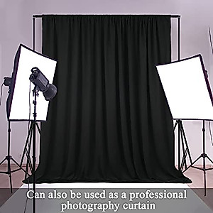 10x10FT Black Backdrop Curtains for Parties - Black Backdrop Curtain for Baby Shower Birthday Photo Home Party Backdrop Curtains 5x10FT 2 Pcs