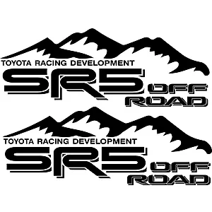Compatible with Toyota SR5 Off Road Mountains Black Tacoma Tundra Sticker Decal Set