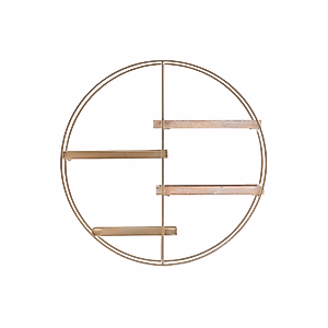 Lindell Round 4 Shelf Wall Storage Gold