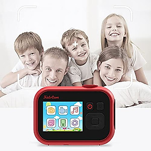 Boddenly Mini Cartoon Children's Camera,Rechargeable Electronic Camera,2 Inch IPS Display,Insertable 32G SD Card (Red, One Size)
