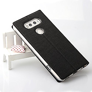 Feitenn Case Compatible with LG V20,Premium Flip Leather PU Wallet View Window Smart Case Stand Kicstand Card Holder Magnetic Closure TPU Bumper Slim Case Designed for LG V20 Black