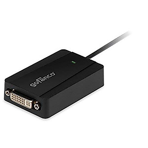 gofanco USB 3.0 to DVI Video Graphics Adapter for Multiple Monitors - Up to 2048x1152 for Windows and macOS, DisplayLink Chip, Includes DVI-to-VGA Adapter for VGA Monitor, USB DVI (USB3DVI)