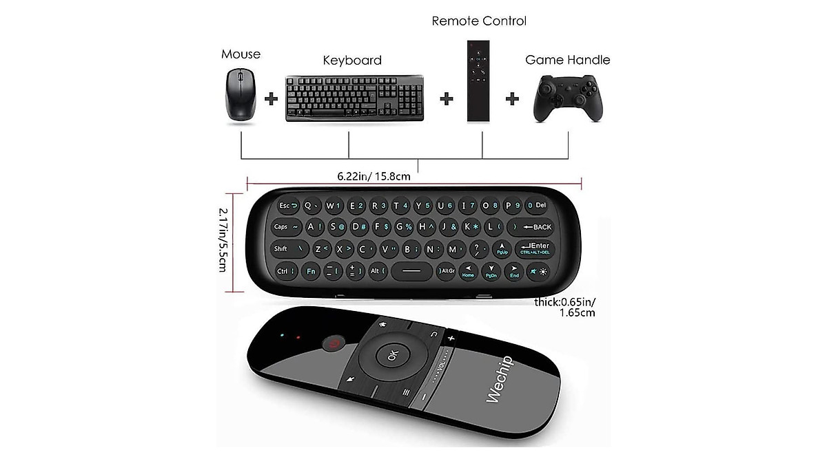 WeChip W1 Remote: Air Mouse & Wireless Keyboard
