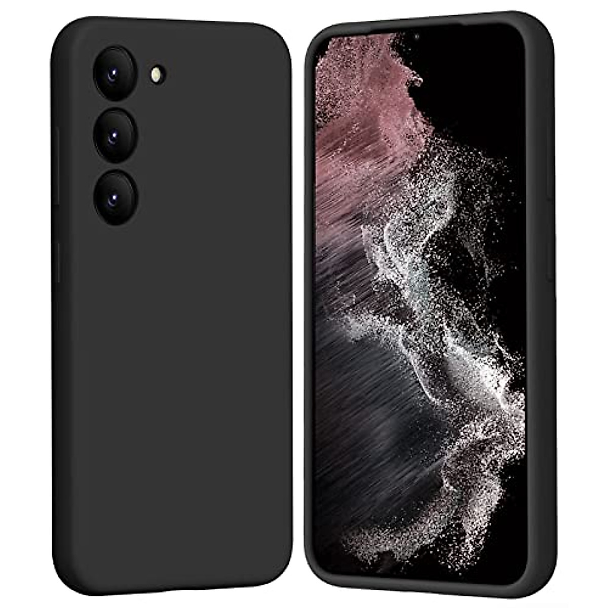 TISOOG Compatible with Samsung Galaxy S23 Case 6.1 inch-Silicone Full Cover Shockproof Protective Case with Soft Microfiber Lining Support Wireless Charging Phone Case for Samsung S23,Black