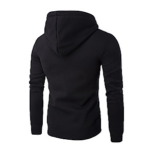 HAOREEKZ Hoodies For Men Fashion Casual Zip Up Hooded Sweatshirt Loose Slim Fit Long Sleeve Solid Color Sport Jacket Coats With Pockets Men's Fashion Hoodies & Sweatshirts(Black,X-Large)
