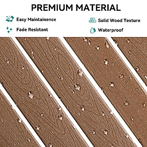 YITAHOME Garden Bench, All Weather Outdoor Bench for 2-3 Persons, Fade/Rot Resistant Patio Bench for Park, Porch, Patio & Backyard (Brown)