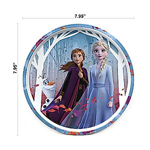 zak! Disney Frozen 2 - 5-Piece Dinnerware Set - Durable Plastic & Stainless Steel - Includes Water Bottle, 8-Inch Plate, 6-Inch Bowl, Fork & Spoon - Suitable for Kids Ages 3+