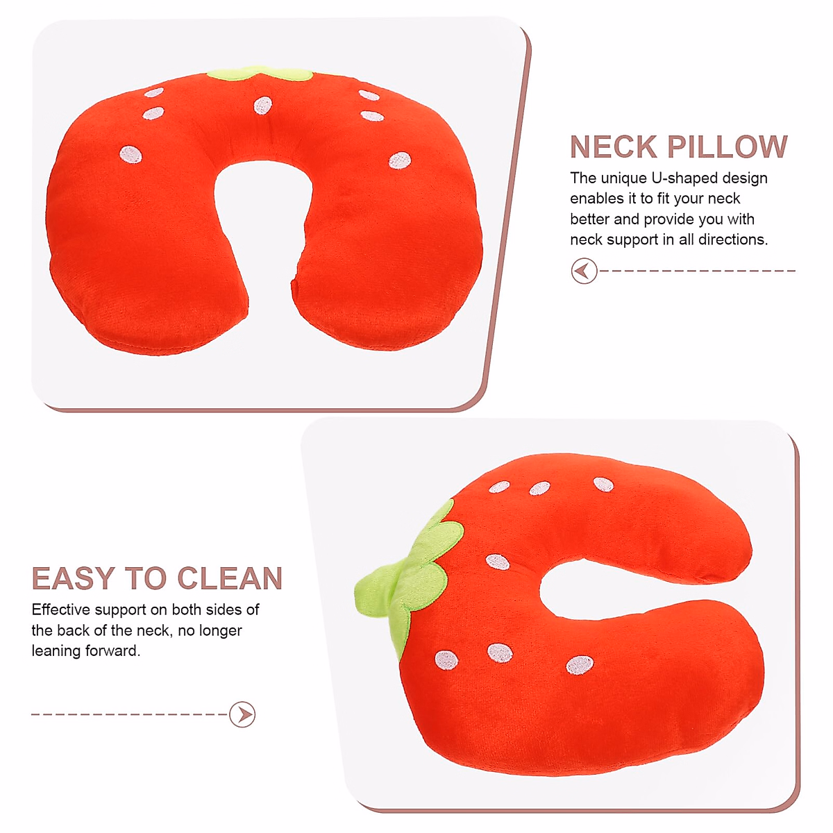 Healifty Napping Supplies Travel Neck Cushion Office Strawberry pp Cotton Pillow