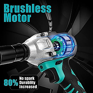 Power 1/2 Impact Driver Cordless, Impact Gun W/Max Torque 330 Ft Lbs (450n.M), 21v Impact Driver Kit W/ 3.0a Li-Ion Battery, 4 Pcs Drive Impact Sockets And 1 Hour Fast Charger, Electric Impact