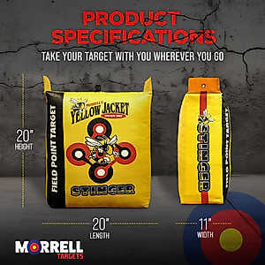 Morrell Yellow Jacket 19lb Portable Adult Field Archery Bag Target with HME Products Bowhunting Archery Range Practice Shooting 30in Bag Target Stand