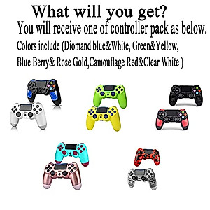 Wireless Controller 2 Pack for PS4 Controller, AUGEX Wireless Gamepad Work with Playstation 4 Controllers, Berryblue Game Control for PS4 Controller with Joystick, PS4 Pro/Silm/PC Purple