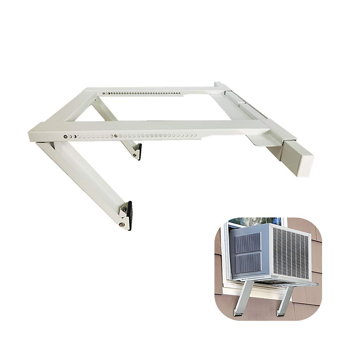 Air Conditioner Bracket,Air Conditioner Support Bracket,No Drilling and No Tools Required, Heavy Duty Steel Construction Holds Up to 200 lbs, with Installation Instruction Manual