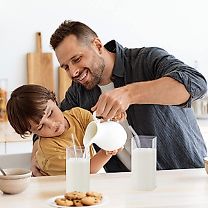 6 Pieces Square Drinking Glasses 13 oz Square Glass Cups Modern Highball Glasses Thin Cute Cocktail Glasses Glassware with Straws and Straw Brushes for Coffee Water Juice Beer Mixed Drink Tumbler