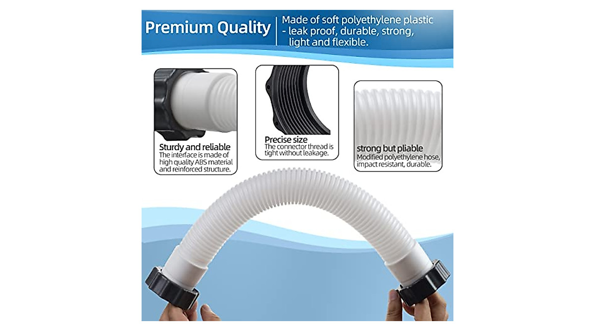 Pool Sand Filter Pump Hose - Replacement for Intex 16-inch Systems