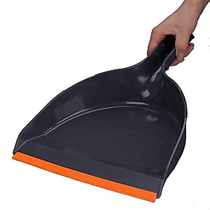 TreeLen Angle Broom and Dustpan Set, Dust Pan Snaps On Broom Handles Orange