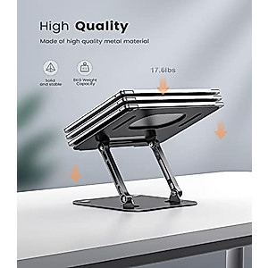 Orlian Laptop Stand Adjustable Computer Stand Sturdy Aluminum Laptop Stand for Desk Foldable Laptop Holder Portable Laptop Riser for 11–17-inch Laptop Notebook Tablet and More