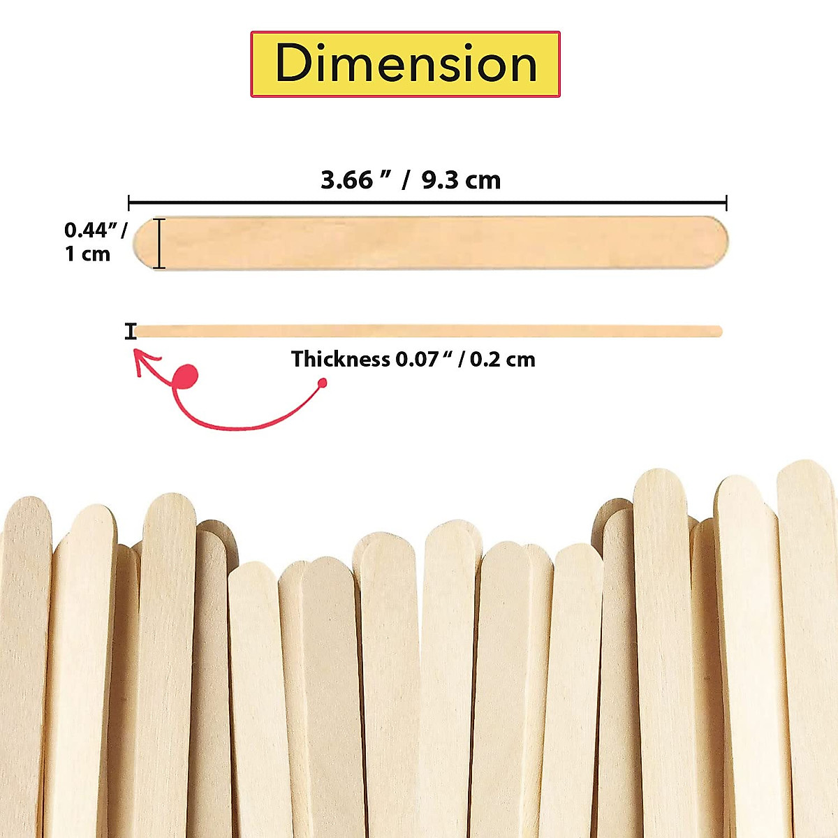 Apremont 300 Pcs Mini Natural Wooden Food Grade Craft Sticks - Ice Cream Stick - Popsicle - 3.5 inch Length - Suit Crafting, Stirring, Paddle, Waxing, Small Ice Pop Stick for DIY Kids Popcicle