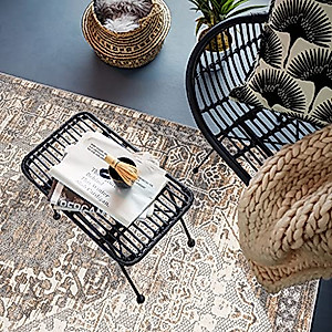 Rugshop Distressed Traditional Indoor/Outdoor Area Rug 5' x 7' Beige