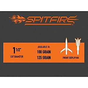 New Archery Products Spitfire Mechanical Broadhead 1 1/2" Cut Diameter 125 Grain Front Deploying 3 Pack