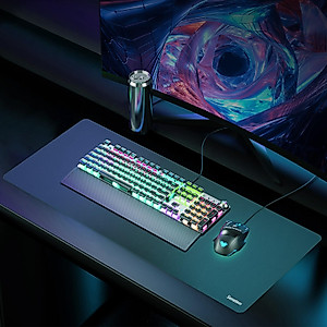 Senetem XXXL Large Mouse Pad, Thin Gaming Mousepad, Extended Mouse Mat, Non-Slip Rubber Base Keyboard Pad, Big & Long Computer Mat for Desk, Black, XXXL, 35.4x15.7 in