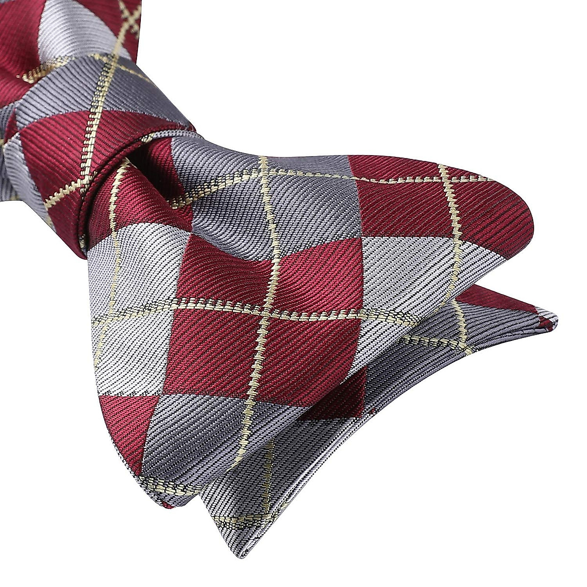 Bow Ties for Men Plaid Self-Tie Bow Tie and Pocket Square Set Classic Formal Tuxedo Bowties for Wedding & Party