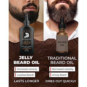 Bossman Beard Oil Jelly (4oz) - Beard Growth Softener, Moisturizer Lotion Gel with Natural Ingredients - Beard Growing Product (Stagecoach Scent)