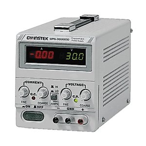 Instek GPS-3030DD 90W Single-Output Linear DC Power Supply with 0.39" Dual Digital LED screen, 30V DC, 3 Amp