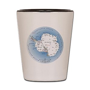 CafePress Map Antarctica Unique and Funny Shot Glass