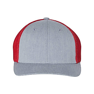 Richardson Fitted Trucker with R-Flex L/XL Heather Grey/ Red
