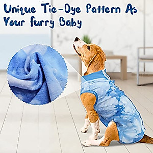 Dog Surgery Recovery Suit, Tie Dye Pet Surgical Suit for Female, Cone E-Collar Alternatives After Spay Abdominal Wounds Protector, Neuter Dog Anti-Licking Onesie for Small Medium Large Dogs, Medium
