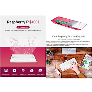 Waveshare Pi400 Kit Compatible with Raspberry Pi Bundle with 7inch HDMI Touch Display 1024×600 Pixels HDMI Port Up to 5-Point Capacitive Touch Support (9 Items)