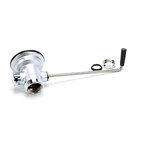 T&S Brass, B-3952, 3-1/2" Waste Drain Valve with Twist Handle and 2" NPT Male x 1-1/2" NPT Female Outlet Connection, Stainless Steel