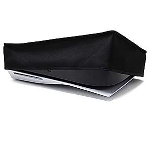 Wanty Black Nylon Dust Cover for PS5, Durable Dust Guard for DualSense 5 Console, Anti Scratch Waterproof Cover Sleeve for Horizontal PlayStation 5 Console