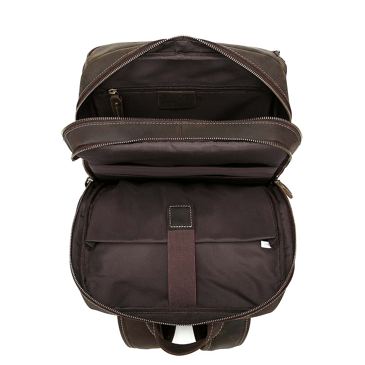 Taertii Vintage Full Grain Genuine Leather Backpack for Men, 16" Laptop School Travel Business Overnight Bag Rucksack Daypack 22L