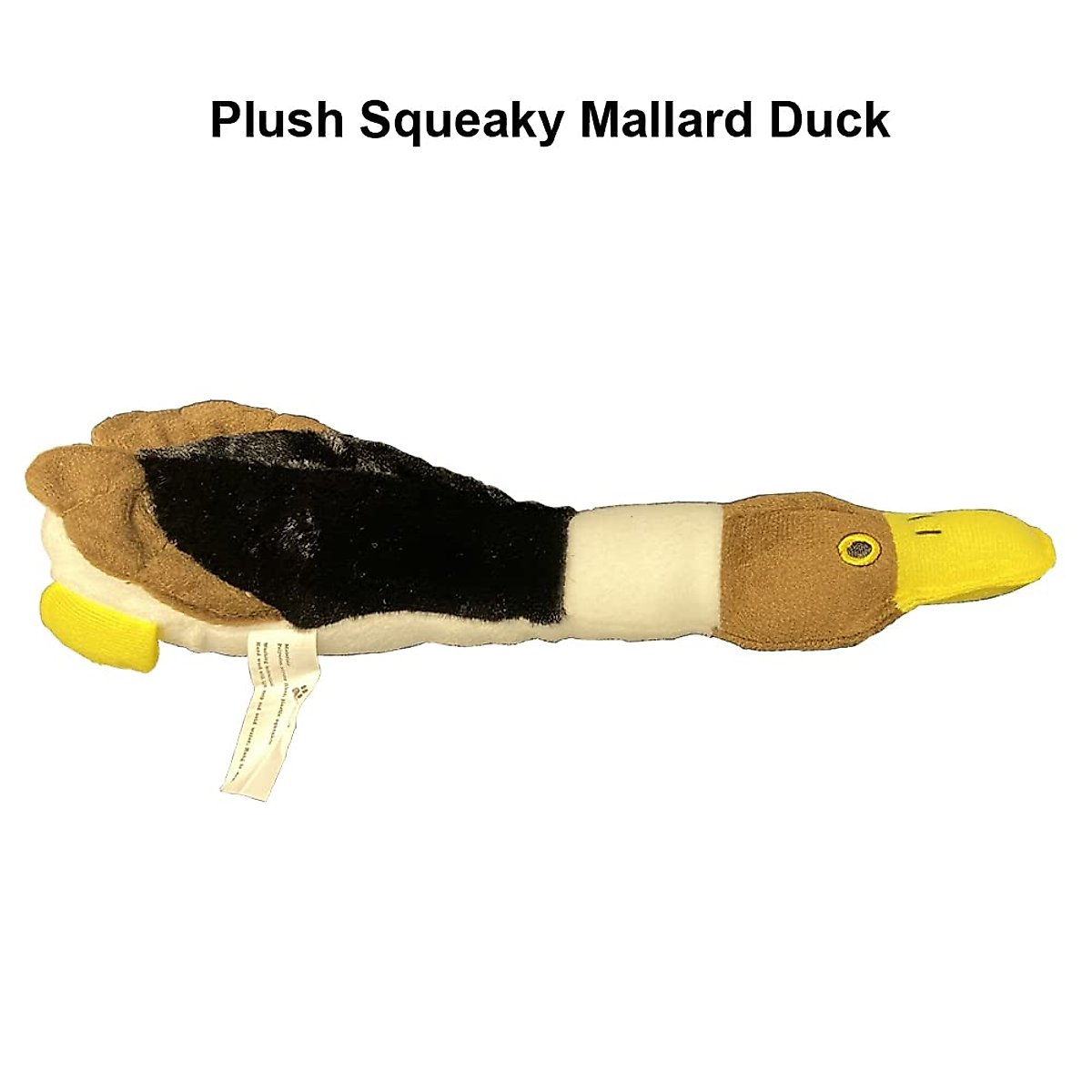Pettrends Plush Squeaky Toy for Dogs - Mallard Duck ~ Fun Toy to Chase, Catch and Chew ~ Approx. 14" Long