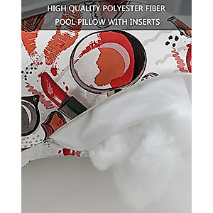 HilariousM Modern Lady Outdoor Pillows for Chaise Lounge Chair, Perfume Lipstick High Heels Waterproof Lumbar Head Support Pillow with Adjustable Elastic Band for Pool Patio Furniture Decorative