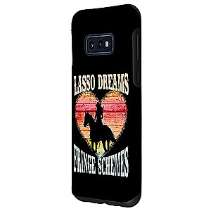 Galaxy S10e Lasso Dreams Fringe Schemes Girl Riding Horse Silhouette Case