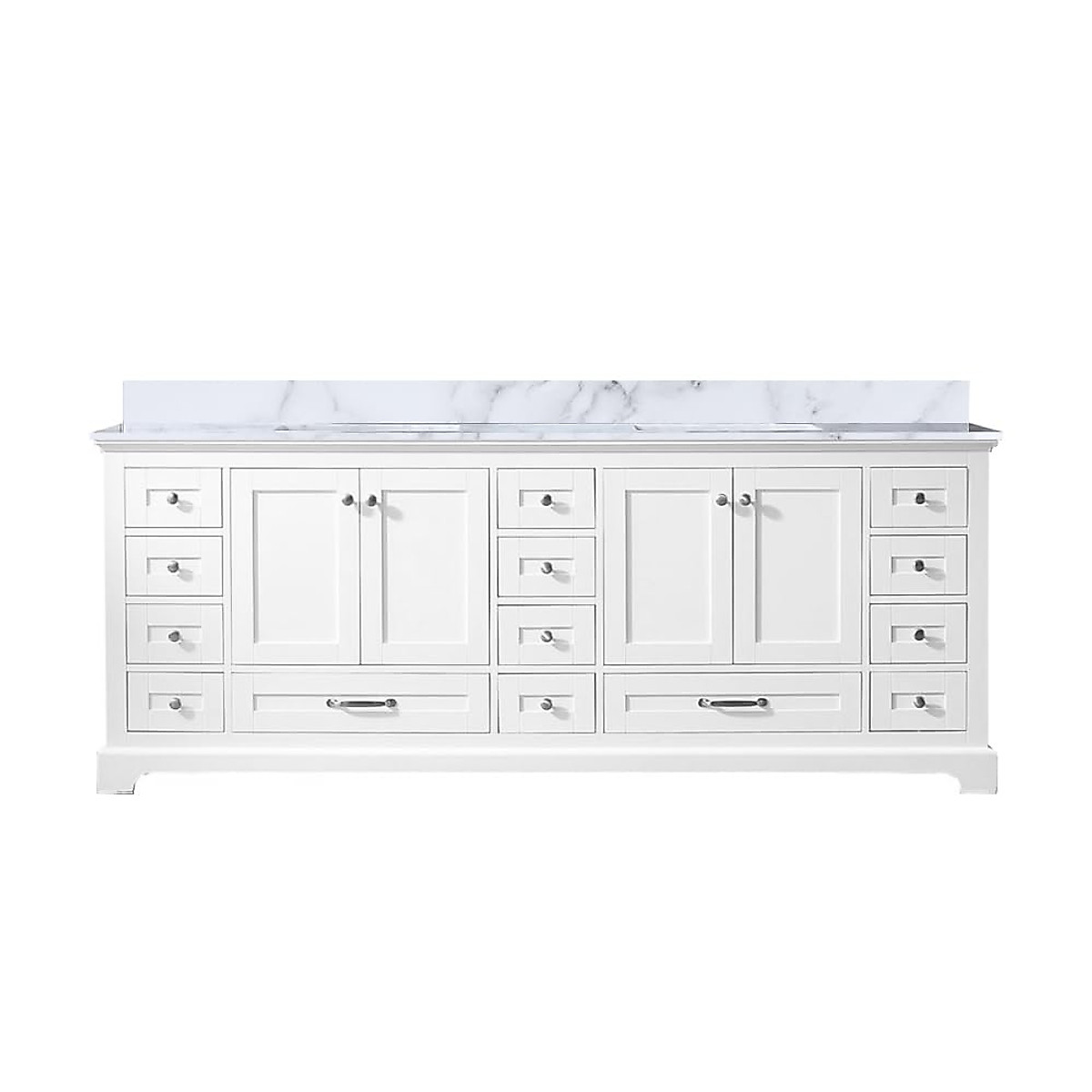 Bell+Modern Tybee 84 in. W x 22 in. D White Double Bath Vanity and Cultured Marble Top