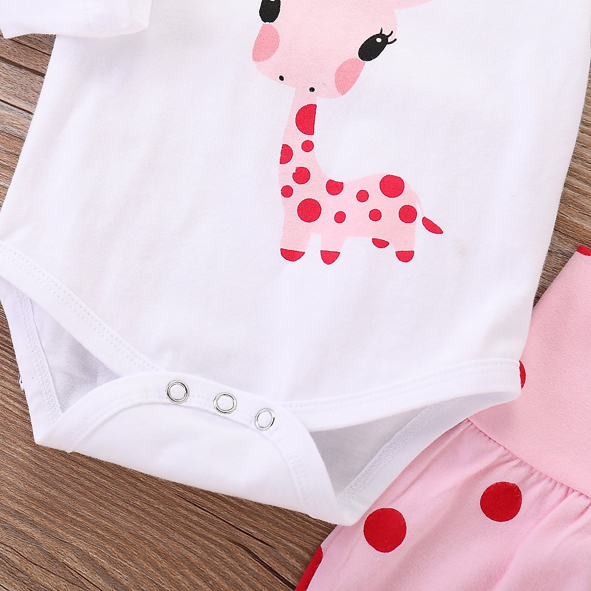 BOEBNOZCV Newborn Toddler Baby Girl Outfits Giraffe Bodysuit Top + Pink Legging Pants Set with Hat Infant Clothes