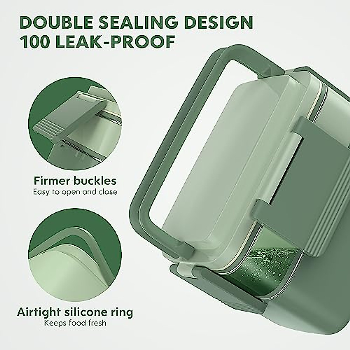 HOMETALL Stainless Steel Bento Box, Stackable Box Adult Lunch 1500ML-6 Compartment for Adults, BPA-Free Containers with Utensil On-the-Go Balanced Eating