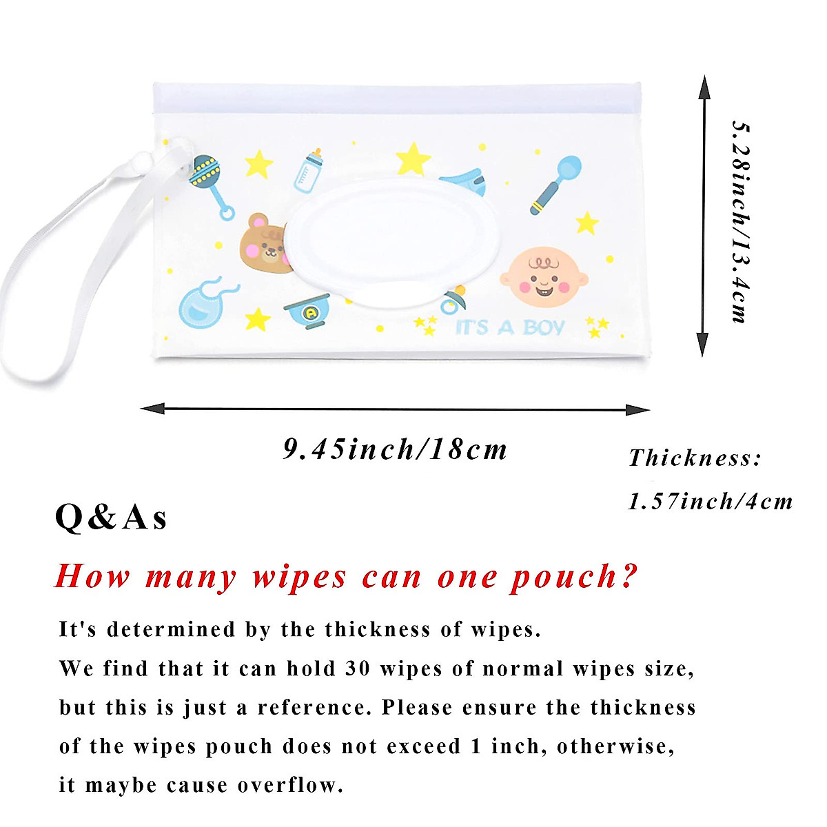 Baby Wipes Dispenser, 4 Pack Reusable Baby Wipe Holder Box, Refillable Baby Wipes Container Travel Wet Wipes Case with Reusable Wipes Pouch for Home