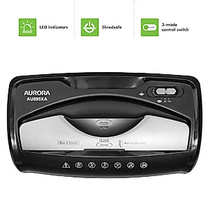 Aurora AU895XA 8-Sheet Professional Cross-Cut Paper and Credit Card Shredder