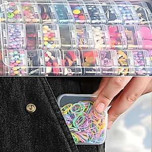 CHSZCHOMER 19 pack Mixed Size Small Plastic Box - Durable Transparent Mini Storage Container - Portable Jewelry Storage Box, Beads, Rings, Jewelry, Paper Clips, Nails, Sewing, Mint Box