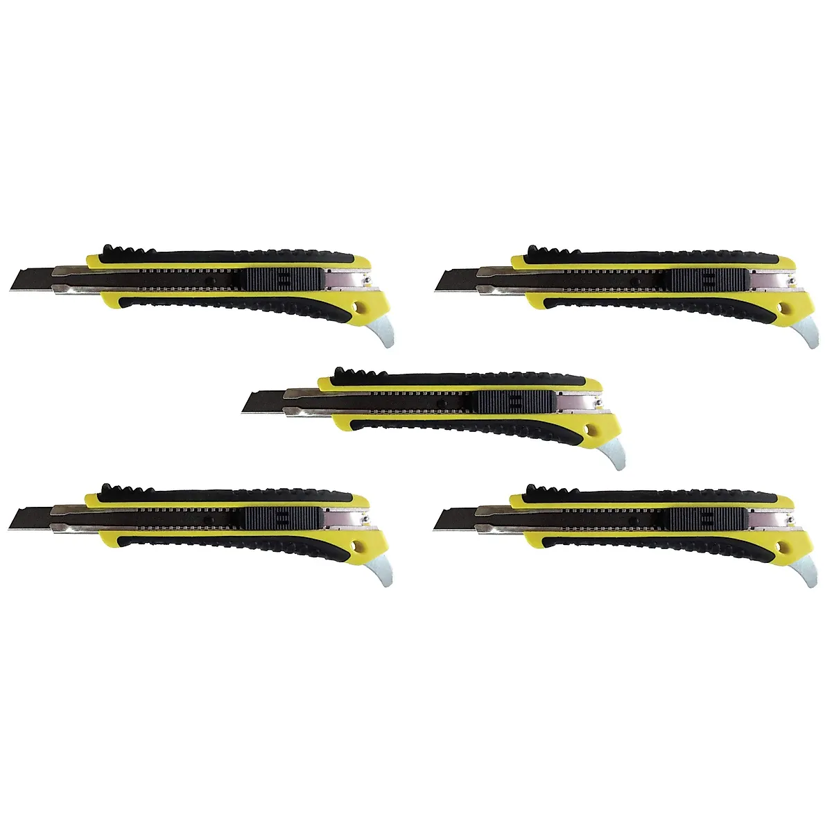 5-Pack Fastcap Kaizen Utility Knife for Cutting Boxes, Paper, Tape, Kaizen Foam, Features Replaceable Retractable Break-Away Blade And Integrated Box Tape Cutter
