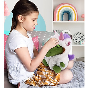 DolliBu Unicorn Dress Up Set for Teddy Bear Plush Toy – White Unicorn Plush Costume for Stuffed Animals, Cute Stuffed Plush Unicorn Jacket Teddy Bear Costume, Stuffed Animal Clothes – Small