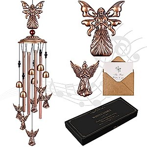 Angel Wind Chimes for Outside, Christmas Angel Gifts for Women Memorial Wind Chimes Outdoor, 36" Soothing Tones Windchimes for Patio, Porch, Yard Decor New Year Gifts for Mom